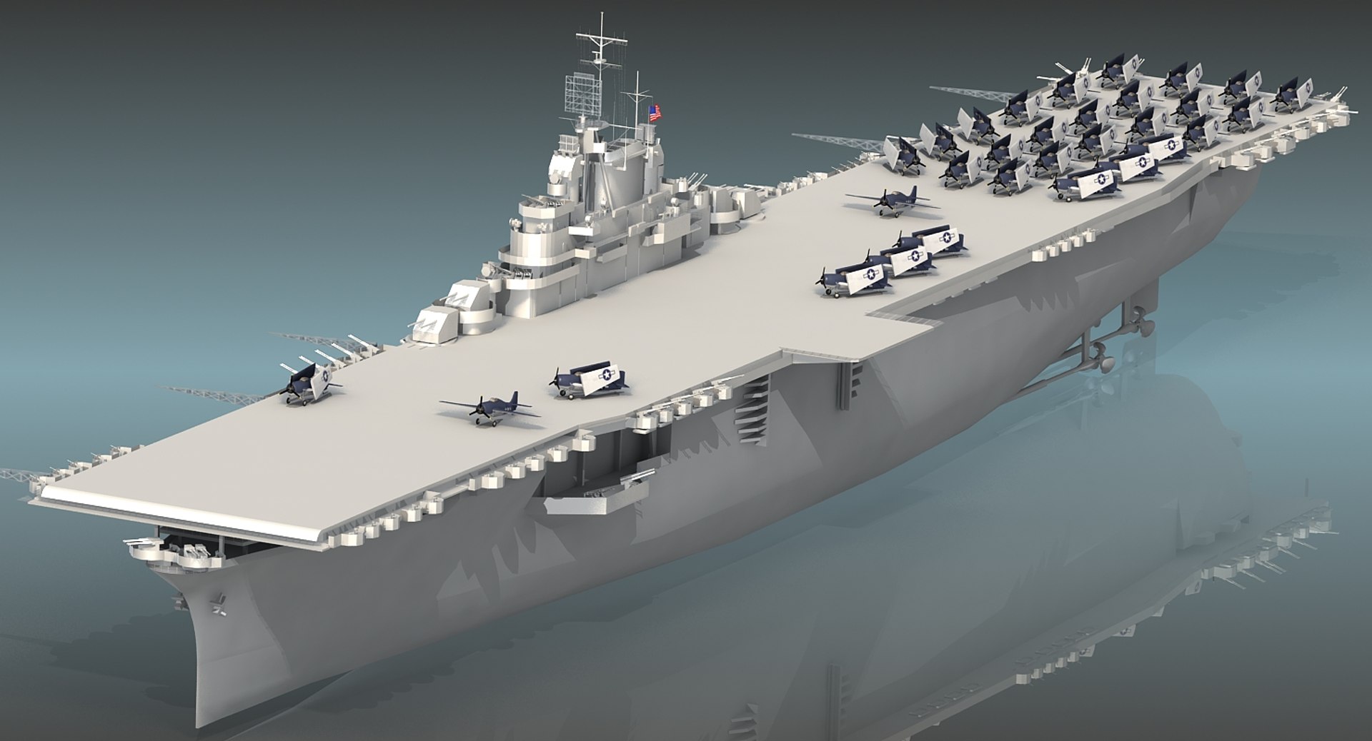 3D uss franklin cv-13 cv - TurboSquid 1413458