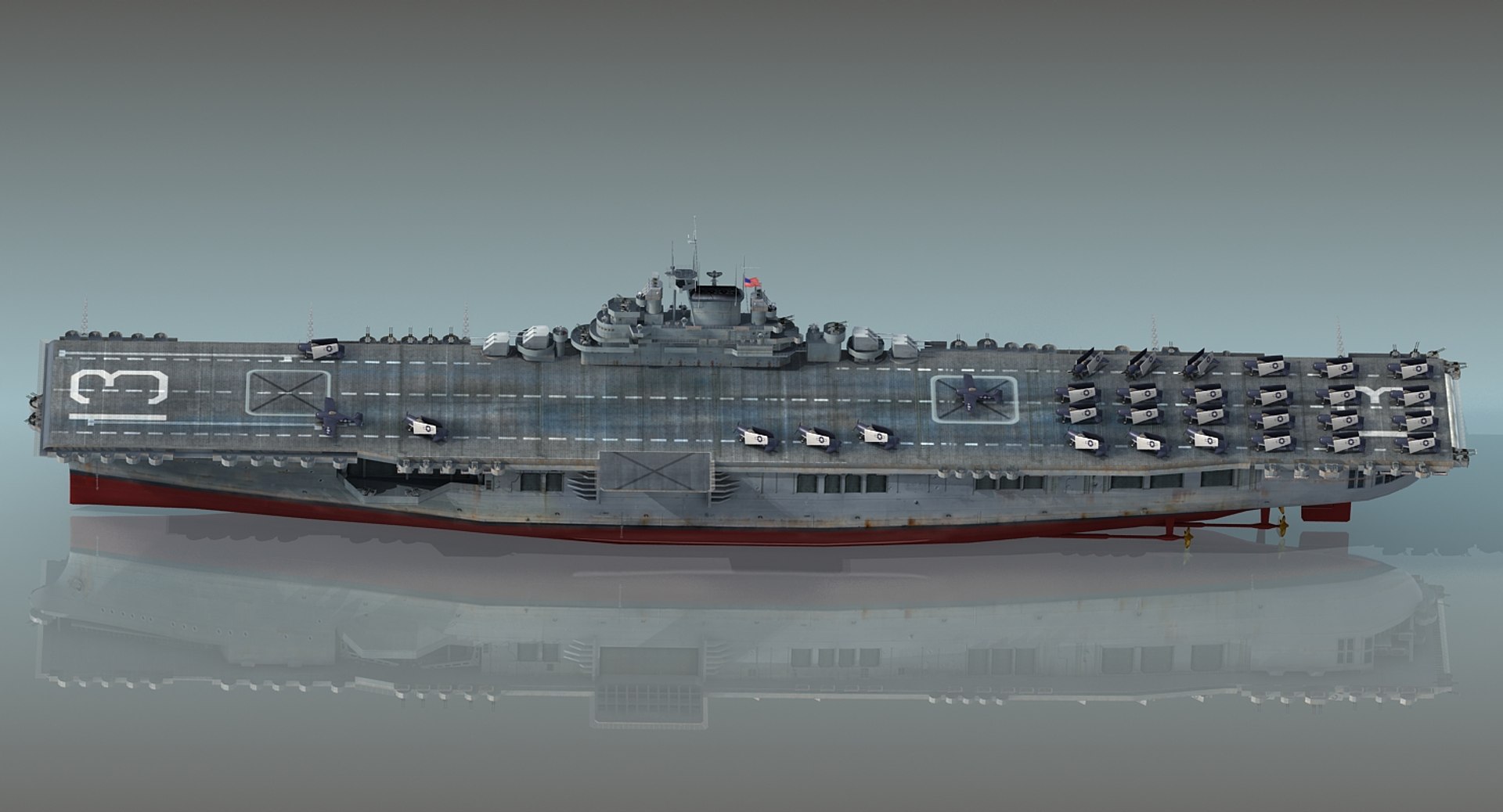 3D Uss Franklin Cv-13 Cv - TurboSquid 1413458