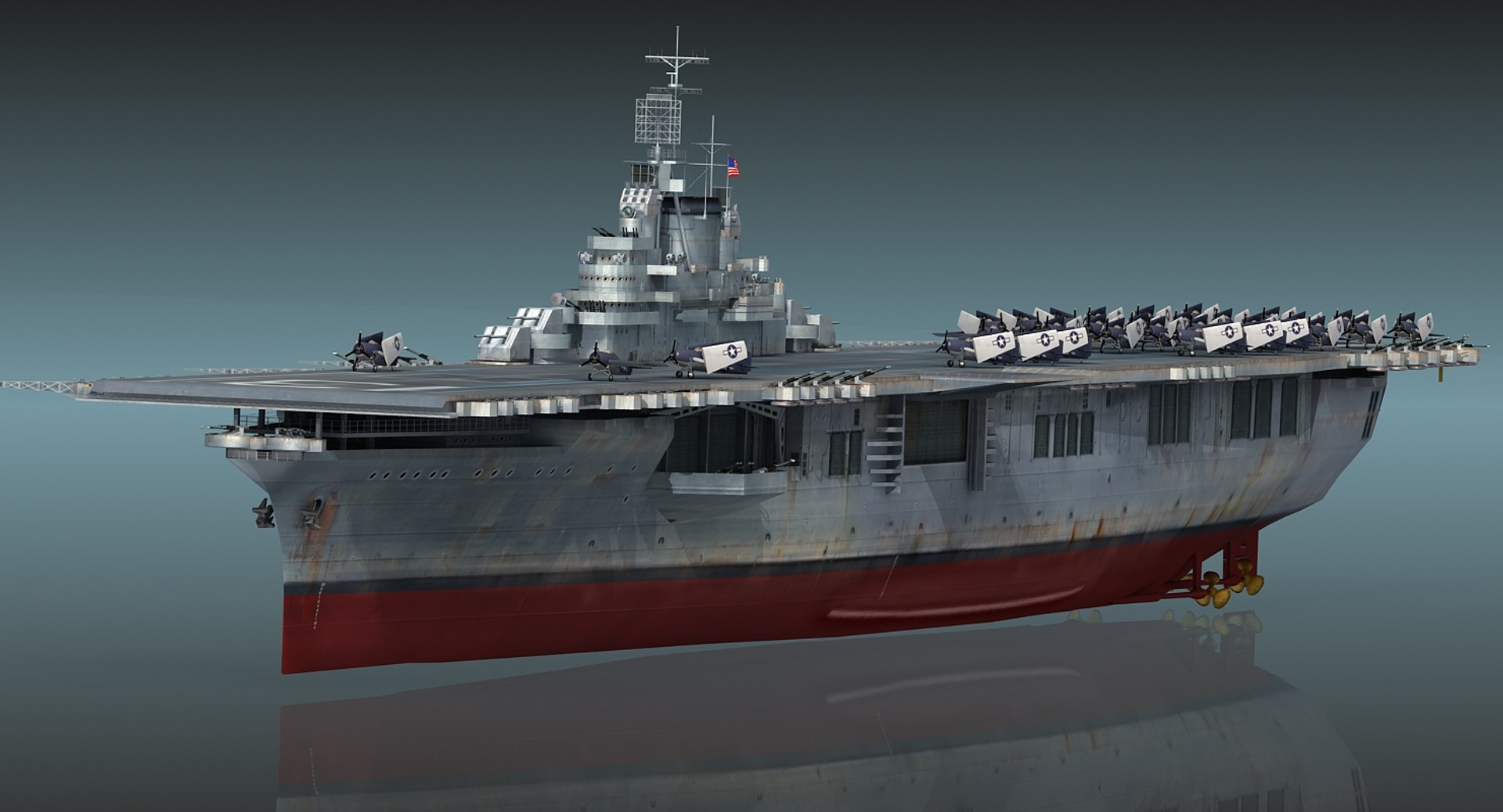 3D Uss Franklin Cv-13 Cv - TurboSquid 1413458