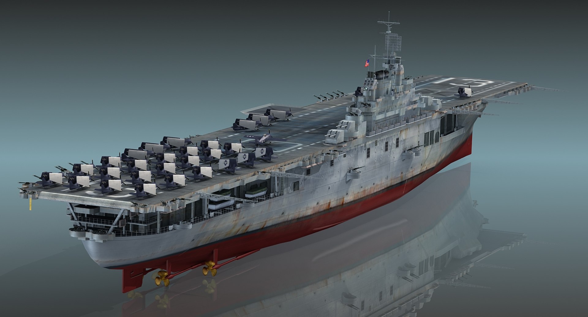 3D Uss Franklin Cv-13 Cv - TurboSquid 1413458