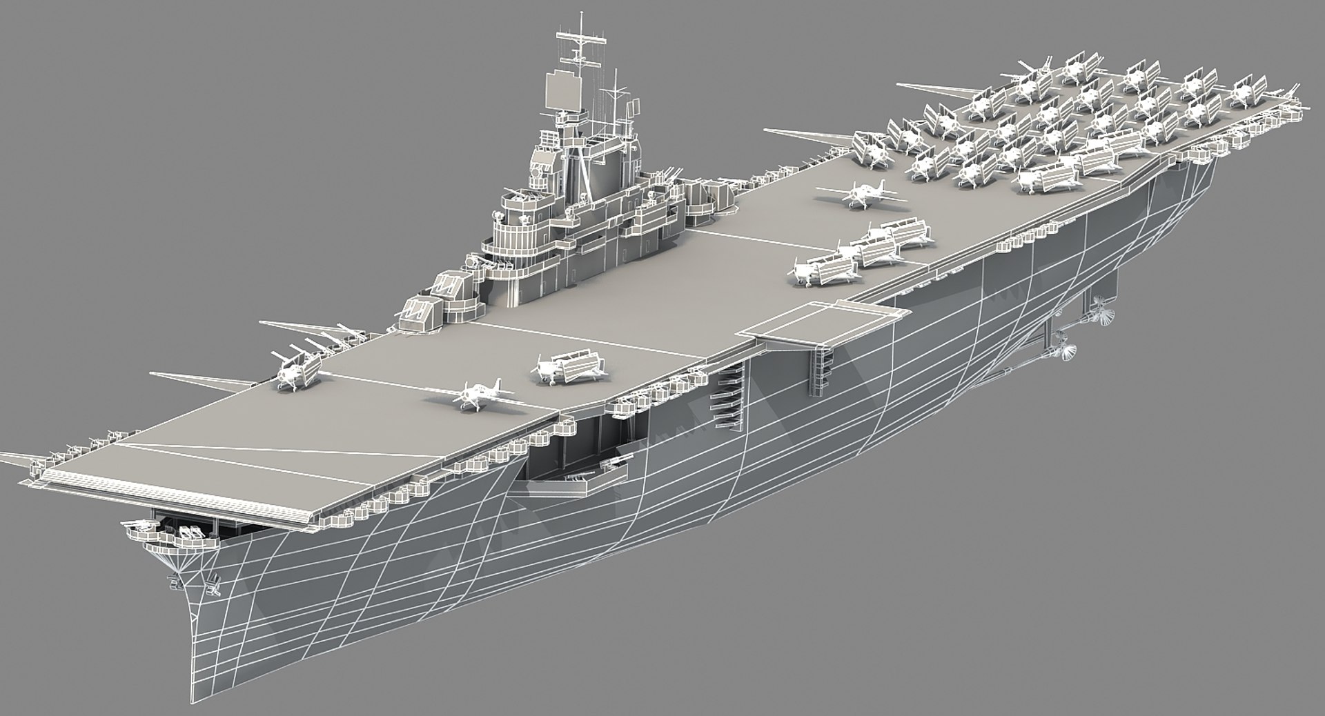 3D uss franklin cv-13 cv - TurboSquid 1413458