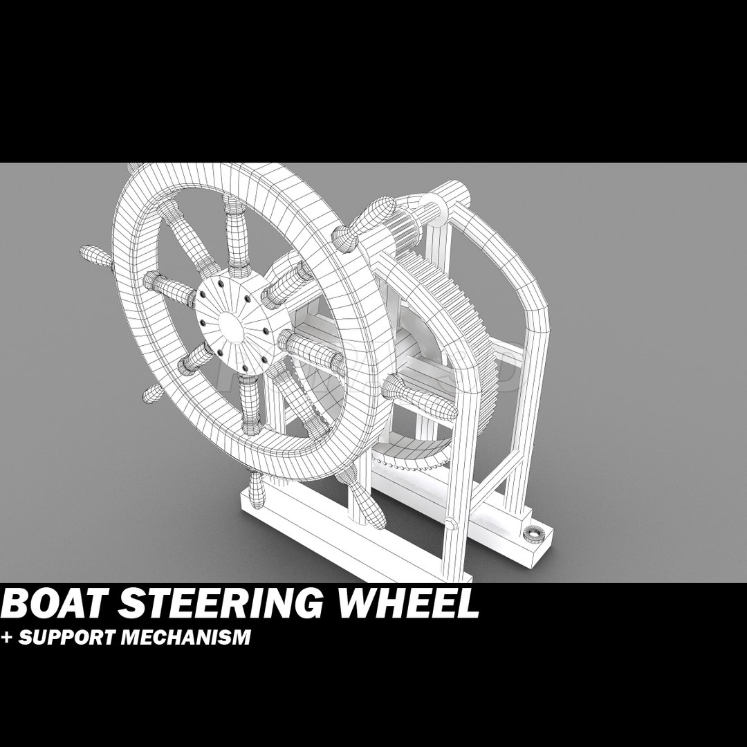 Boat Wheel Mechanism Support 3d Model