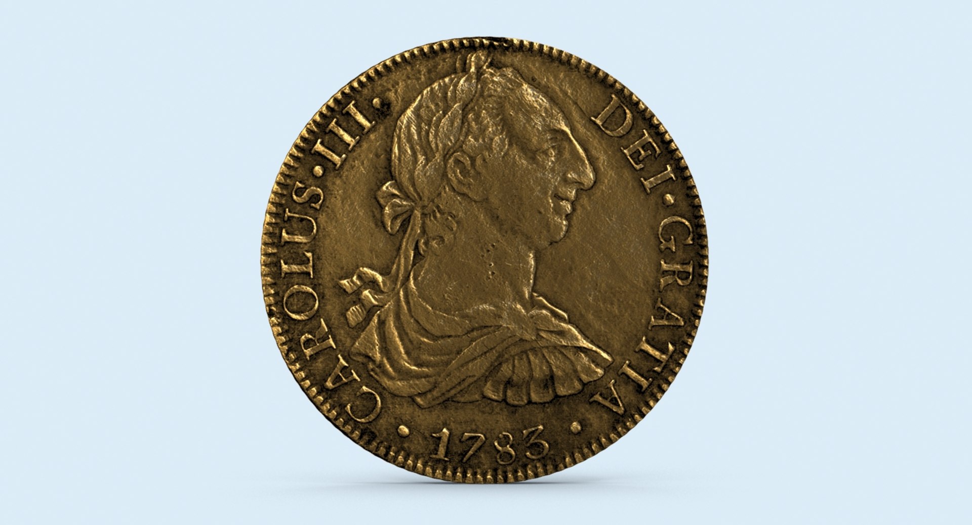 Gold Doubloon Aged 3d Model