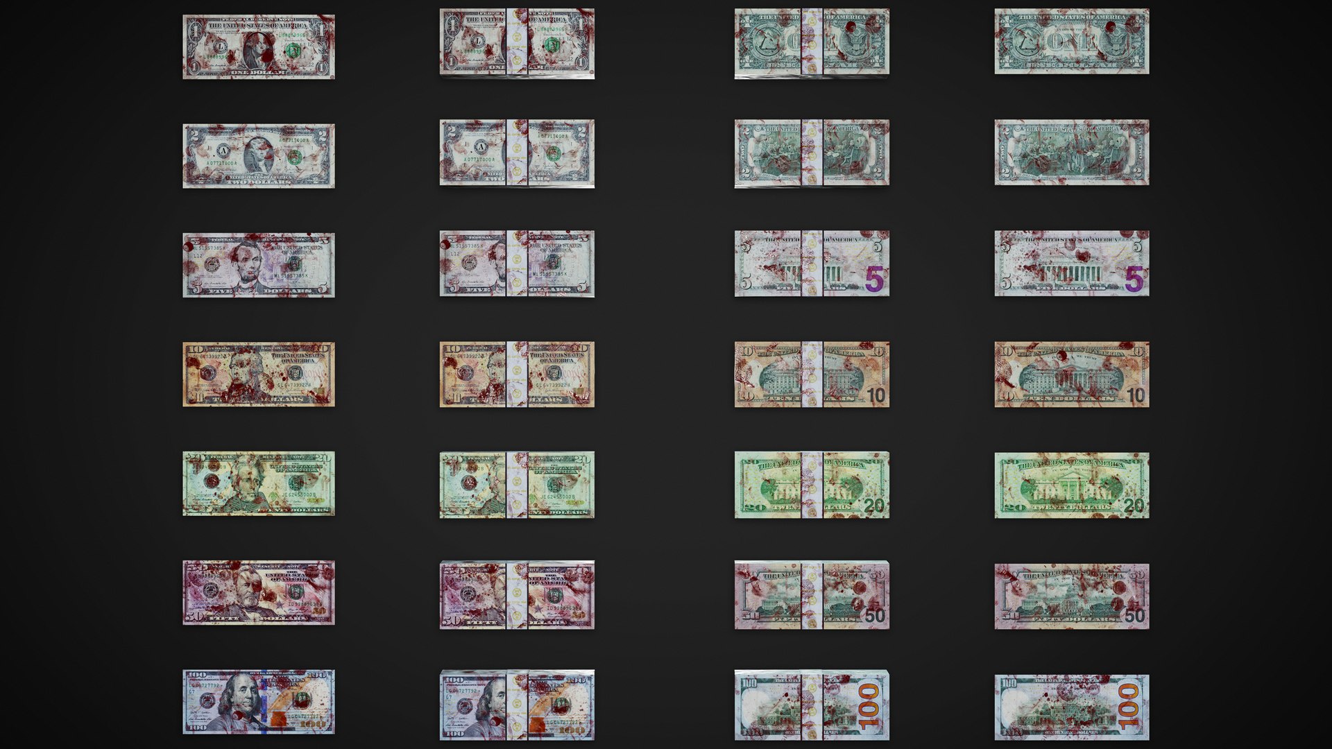 American Paper Money 3D Model - TurboSquid 2122987