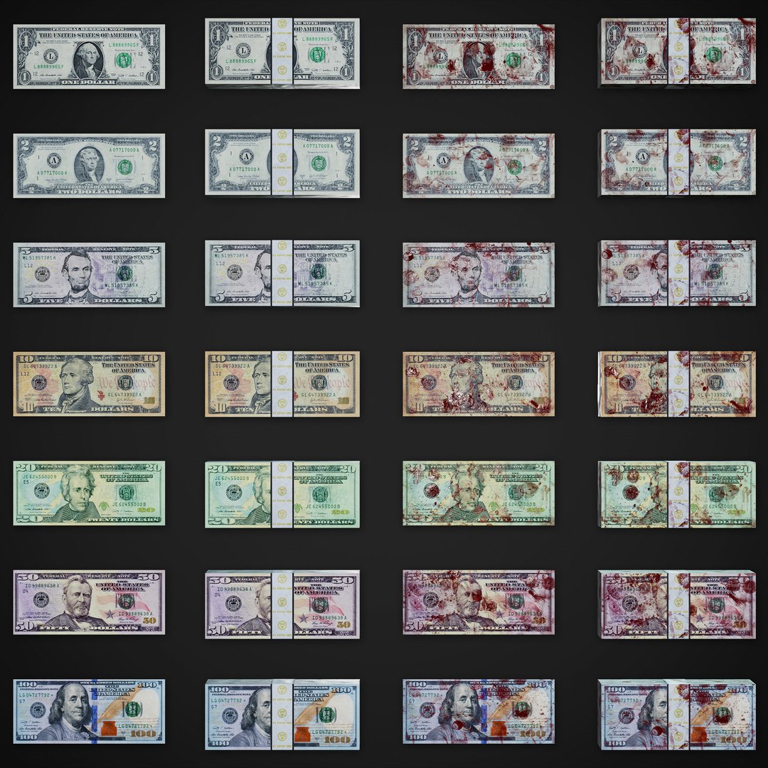 American Paper Money 3D Model - TurboSquid 2122987