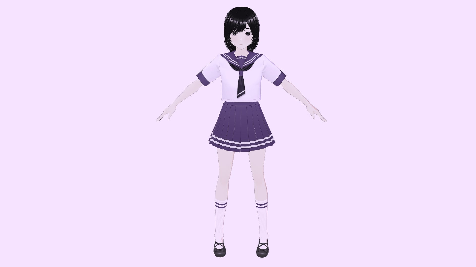 3D Anime School Girl Saiko Model - TurboSquid 2365951