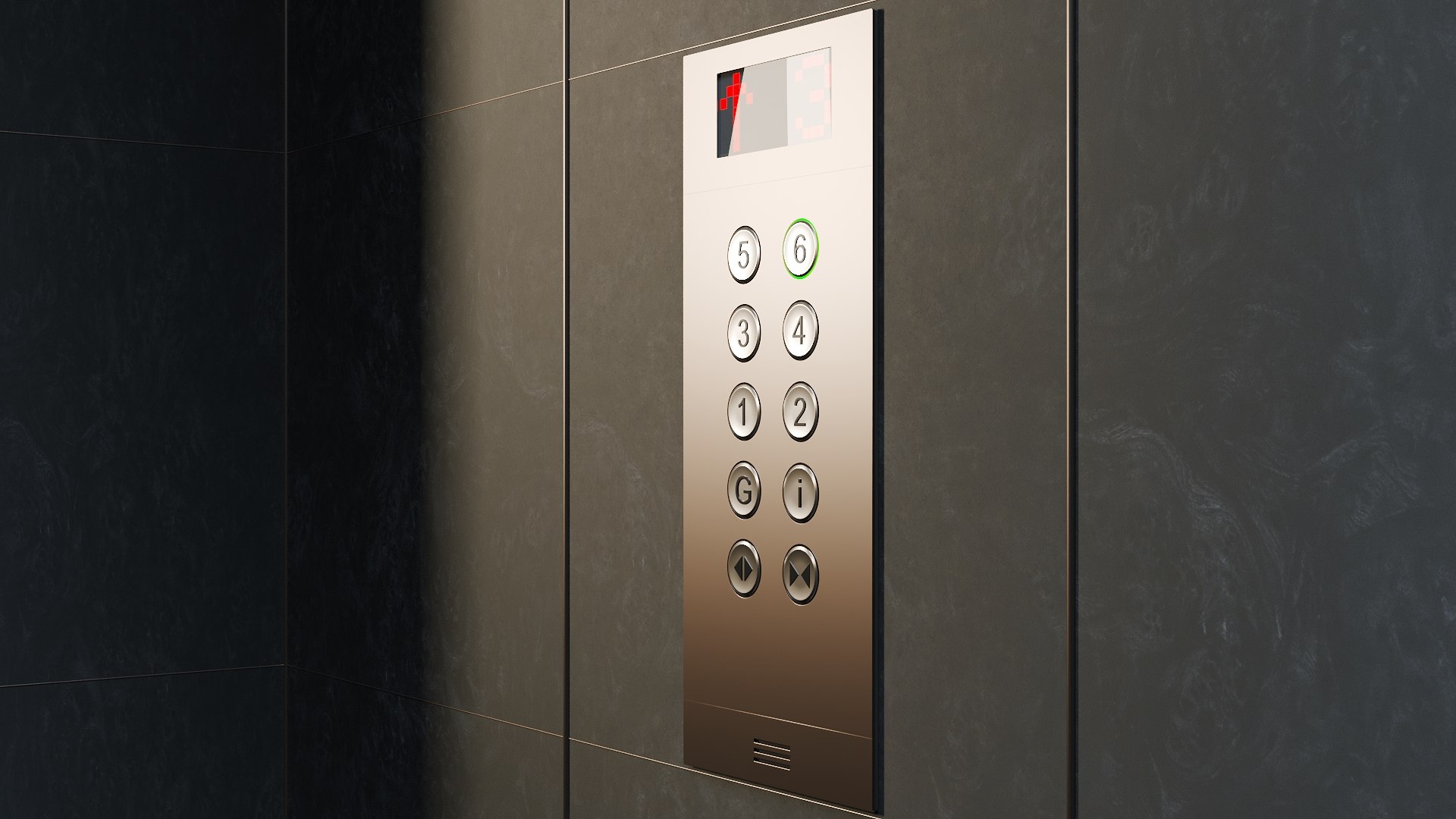 3D Model Lift Elevator With Animated Buttons - TurboSquid 2421102