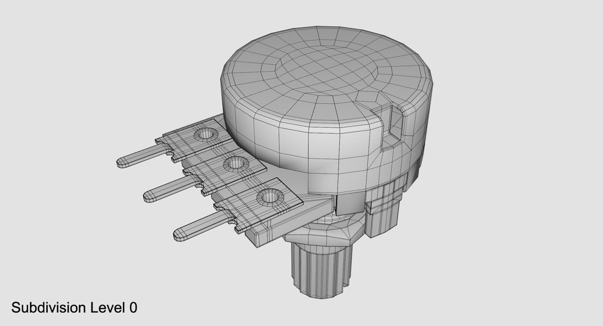 Potentiometer Electrical 3d 3ds