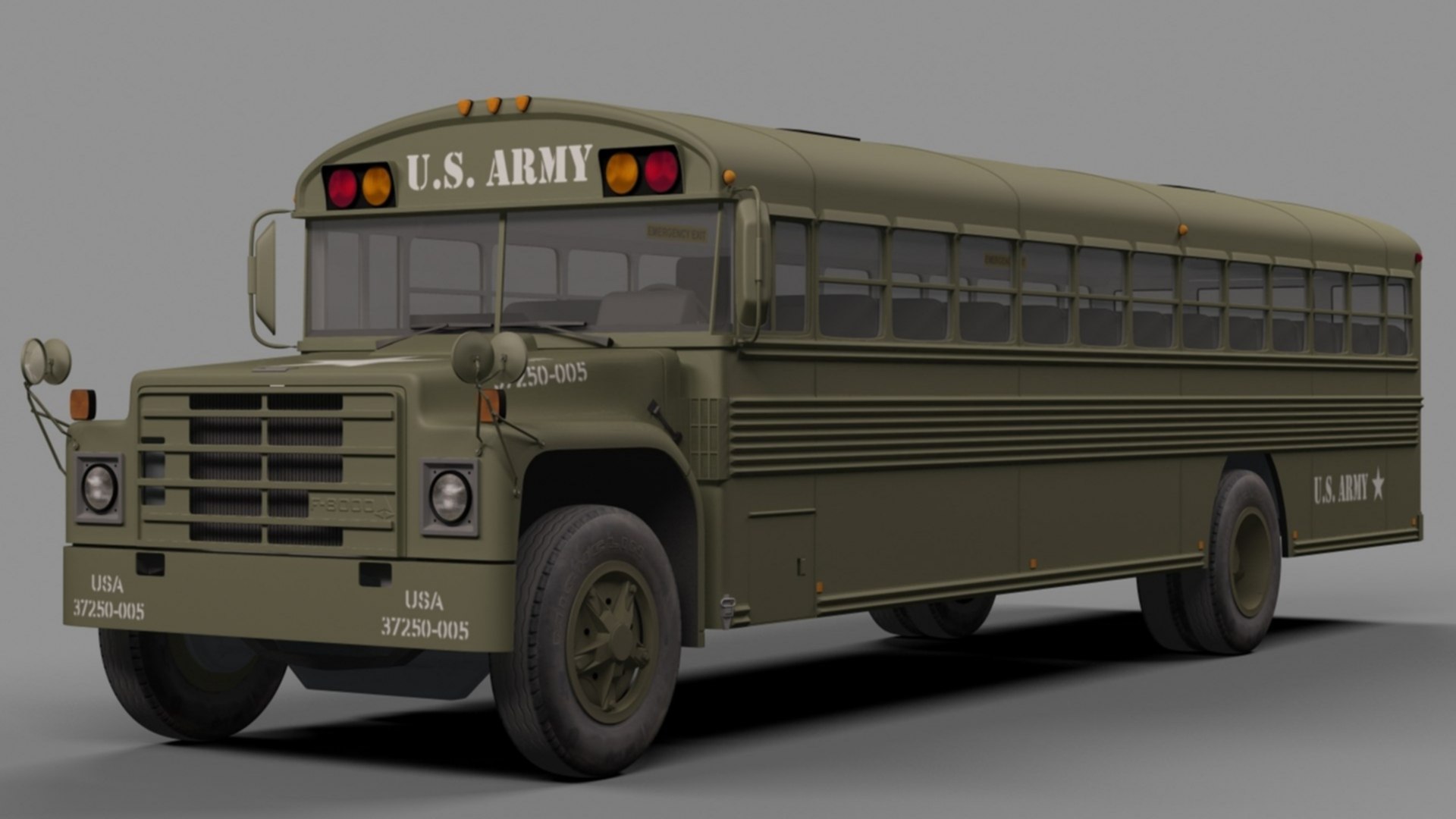 3D School Bus And US Army Bus Model - TurboSquid 2428746