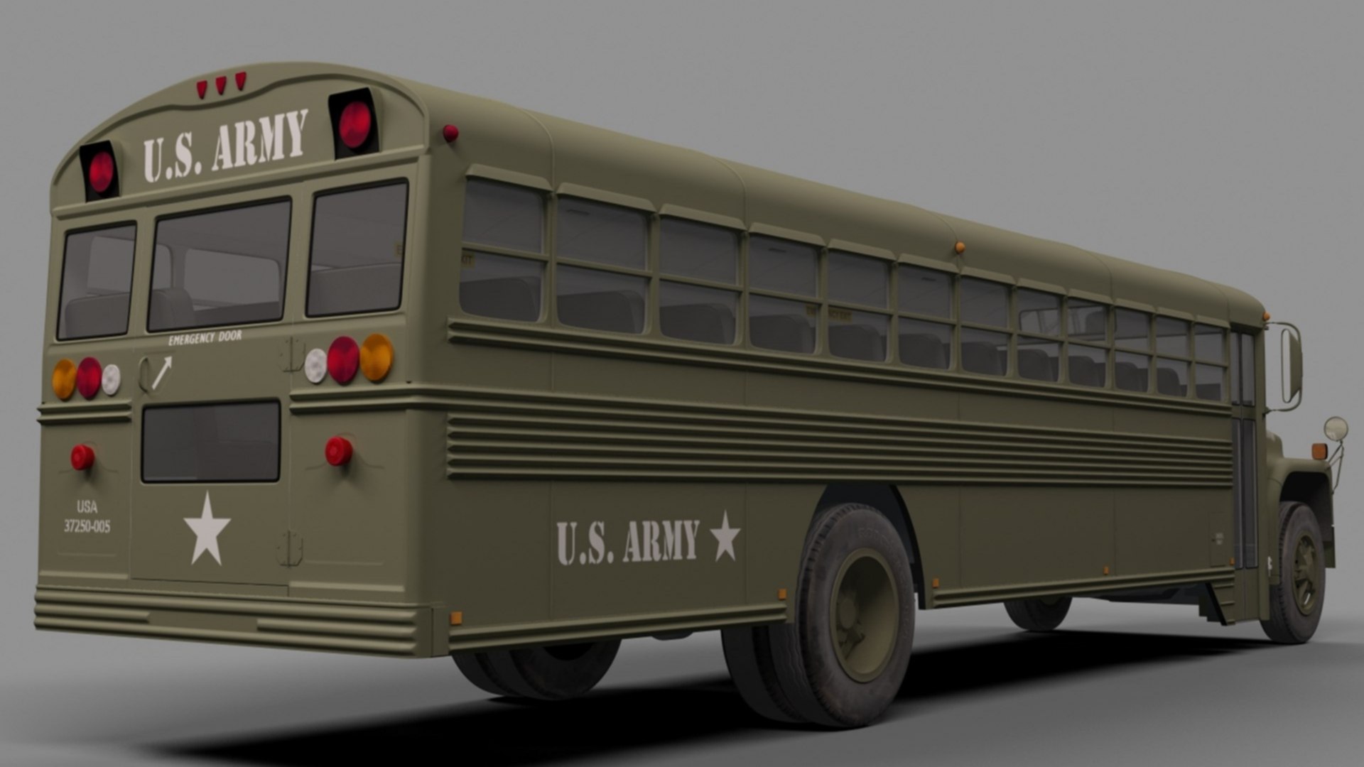 3D School Bus And US Army Bus Model - TurboSquid 2428746