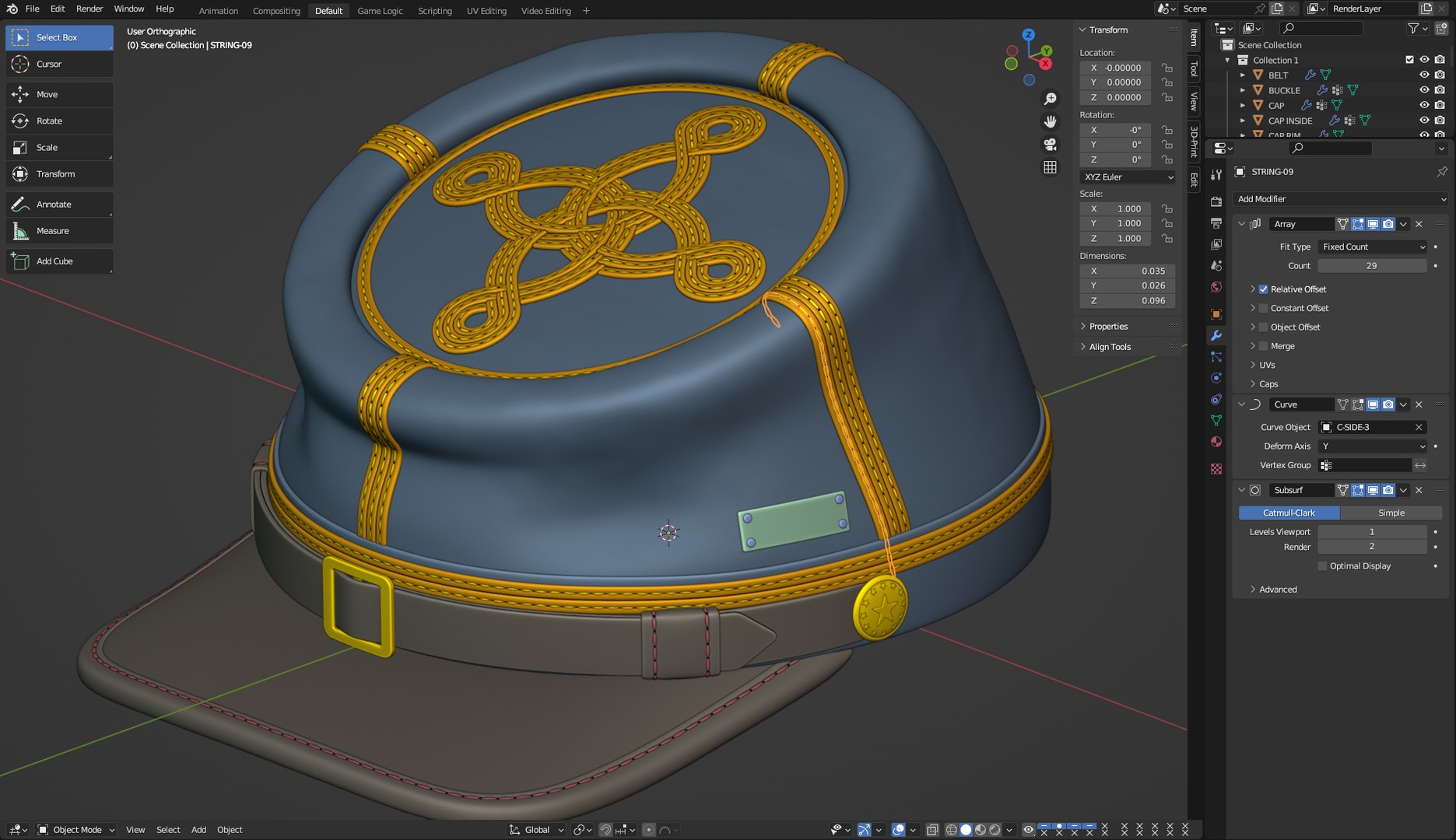 3D US Civil War Cap - TurboSquid 2299254