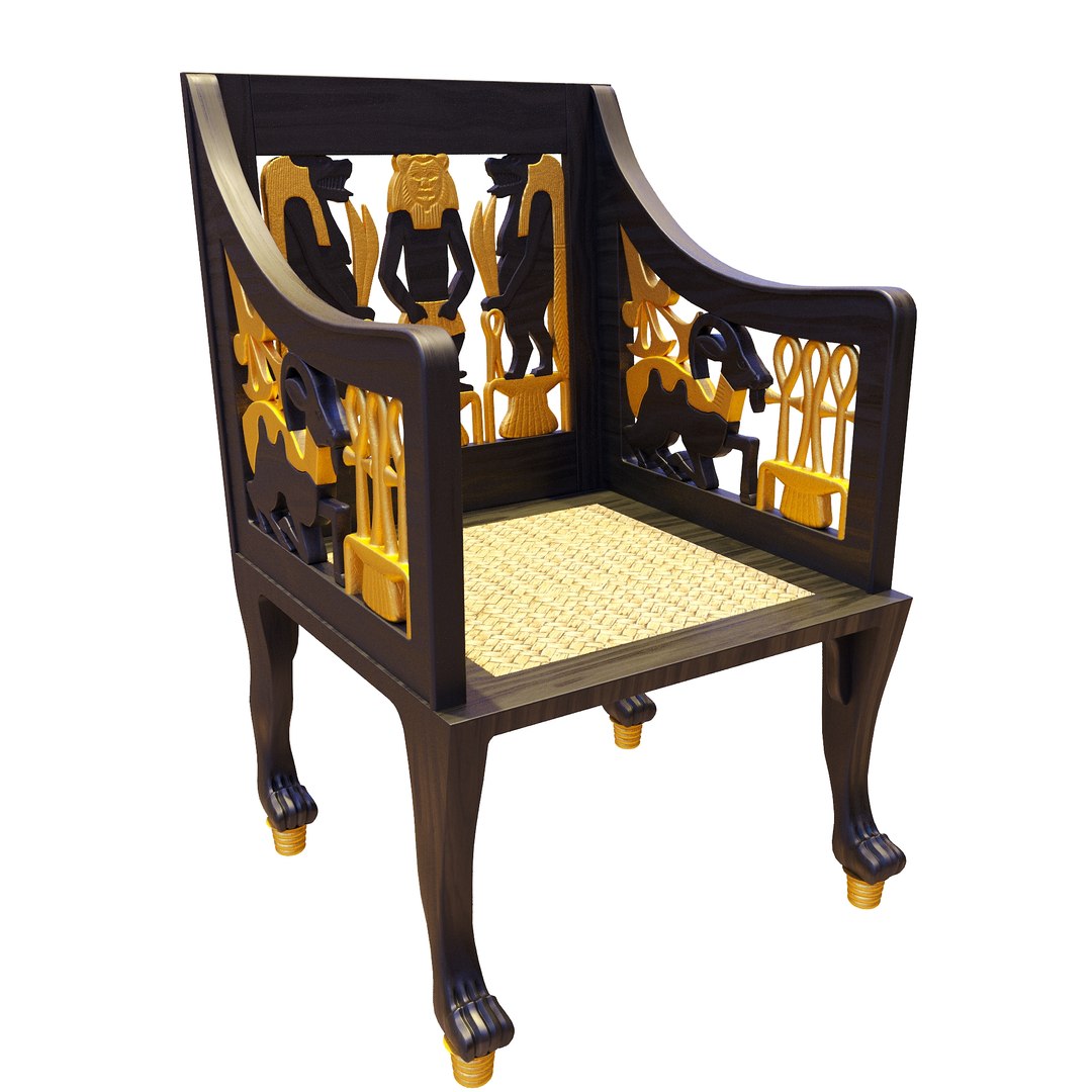 3D модель Egyptian Furniture - Yuya and Thuya Tomb Chair A - TurboSquid ...