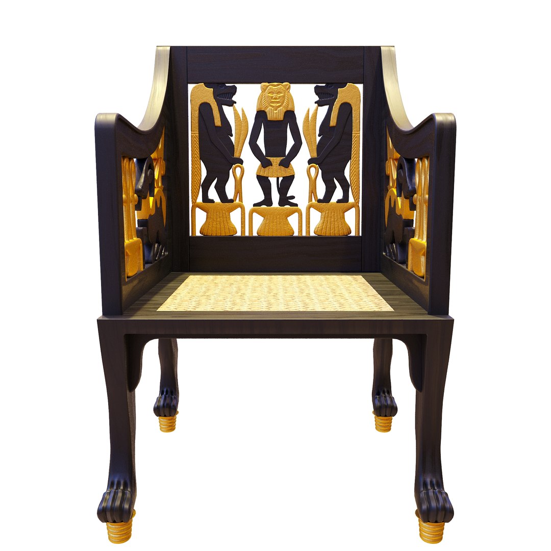 3D Egyptian Furniture - Yuya And Thuya Tomb Chair A - TurboSquid 2000621