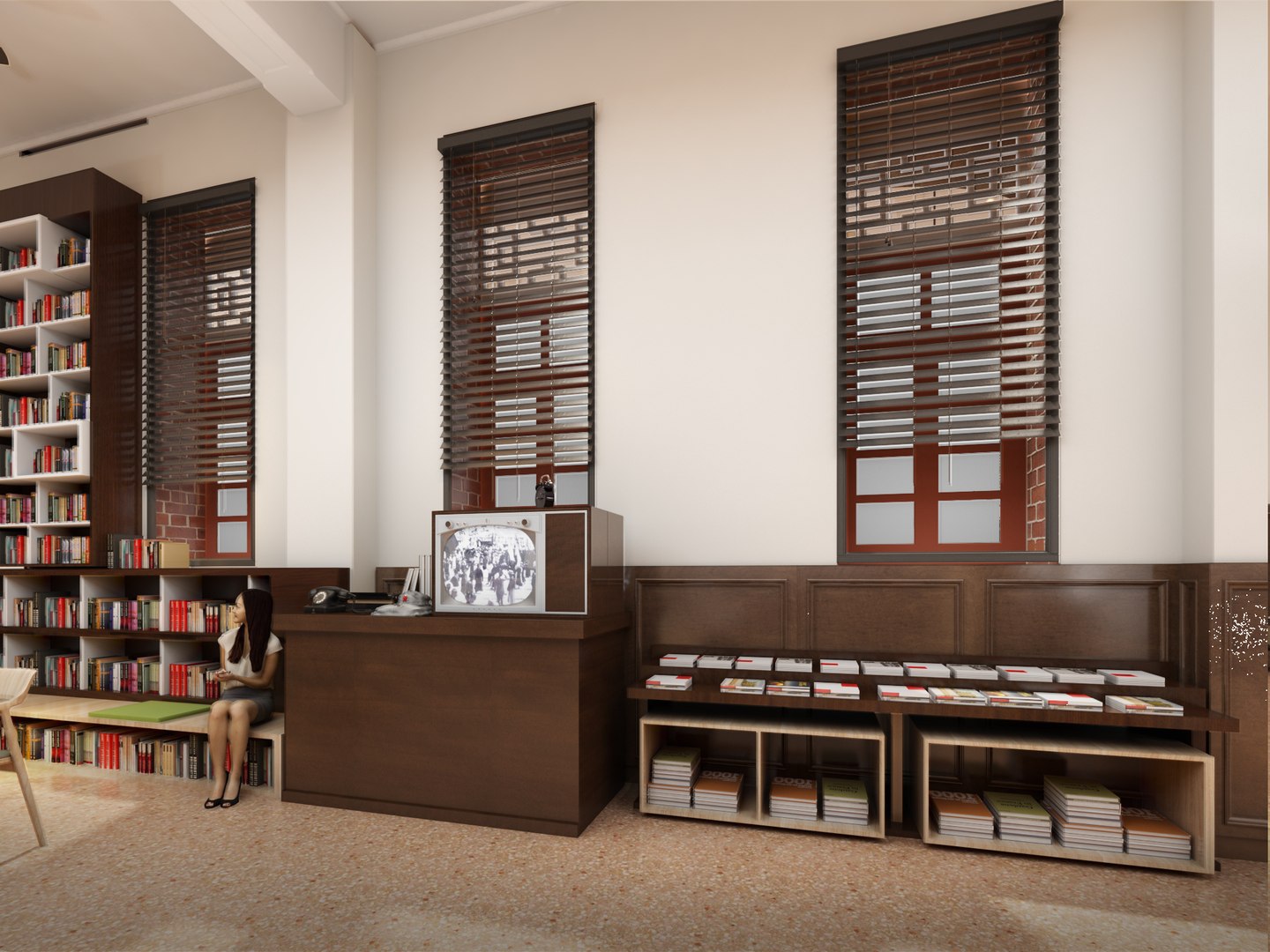 3D Model Retro Library - TurboSquid 2362081