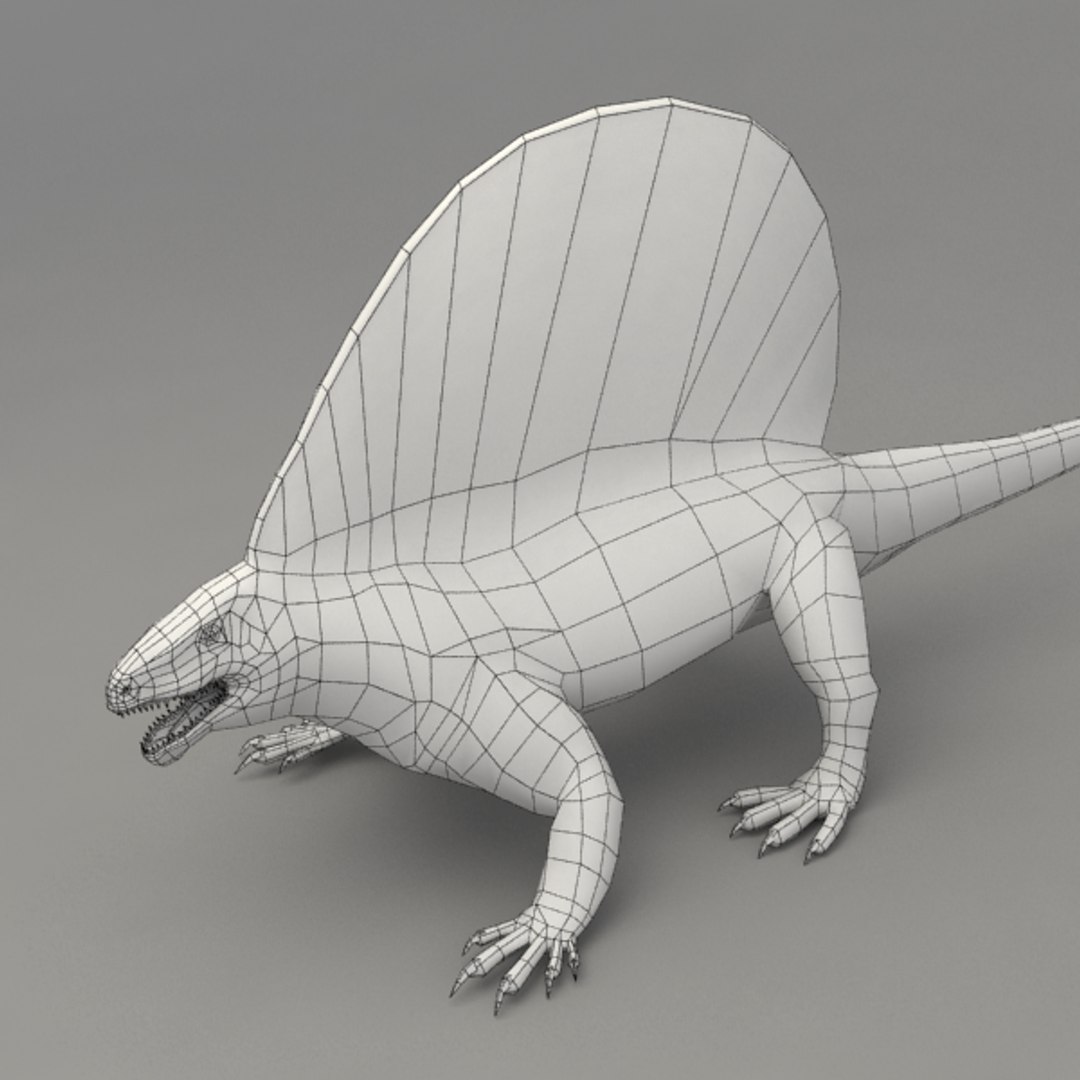 3d 3ds Rigged Edaphosaurus