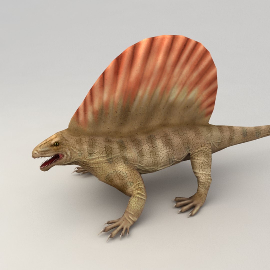 3d 3ds Rigged Edaphosaurus