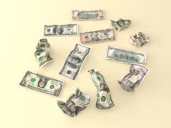 crumpled money 3d model