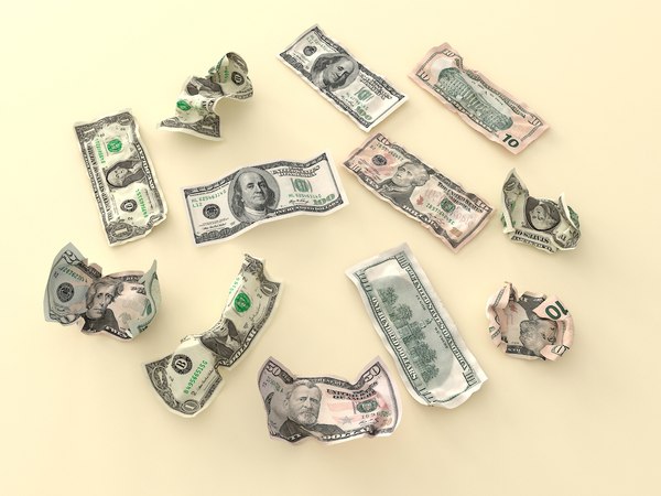 crumpled money 3d model