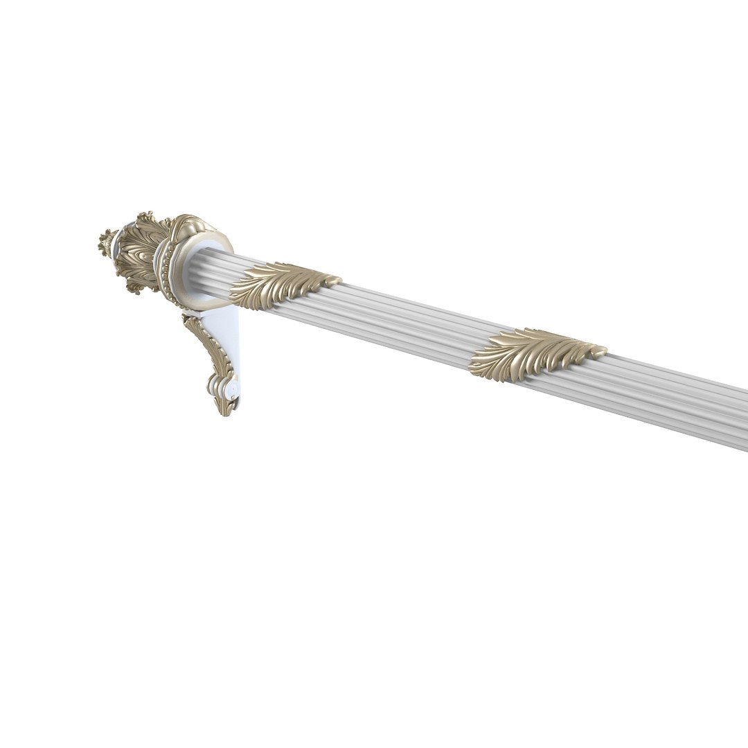 Baroque Curtain Rod 3d Model