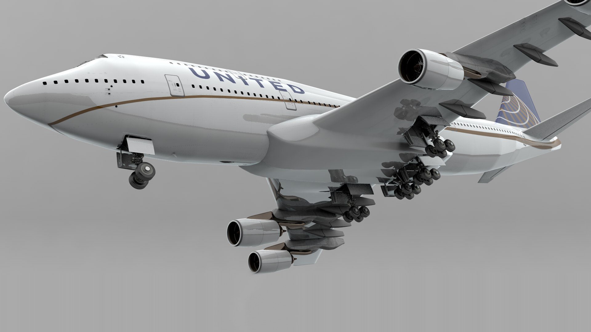 Boeing 747 United Airlines 3D Model - TurboSquid 1605044