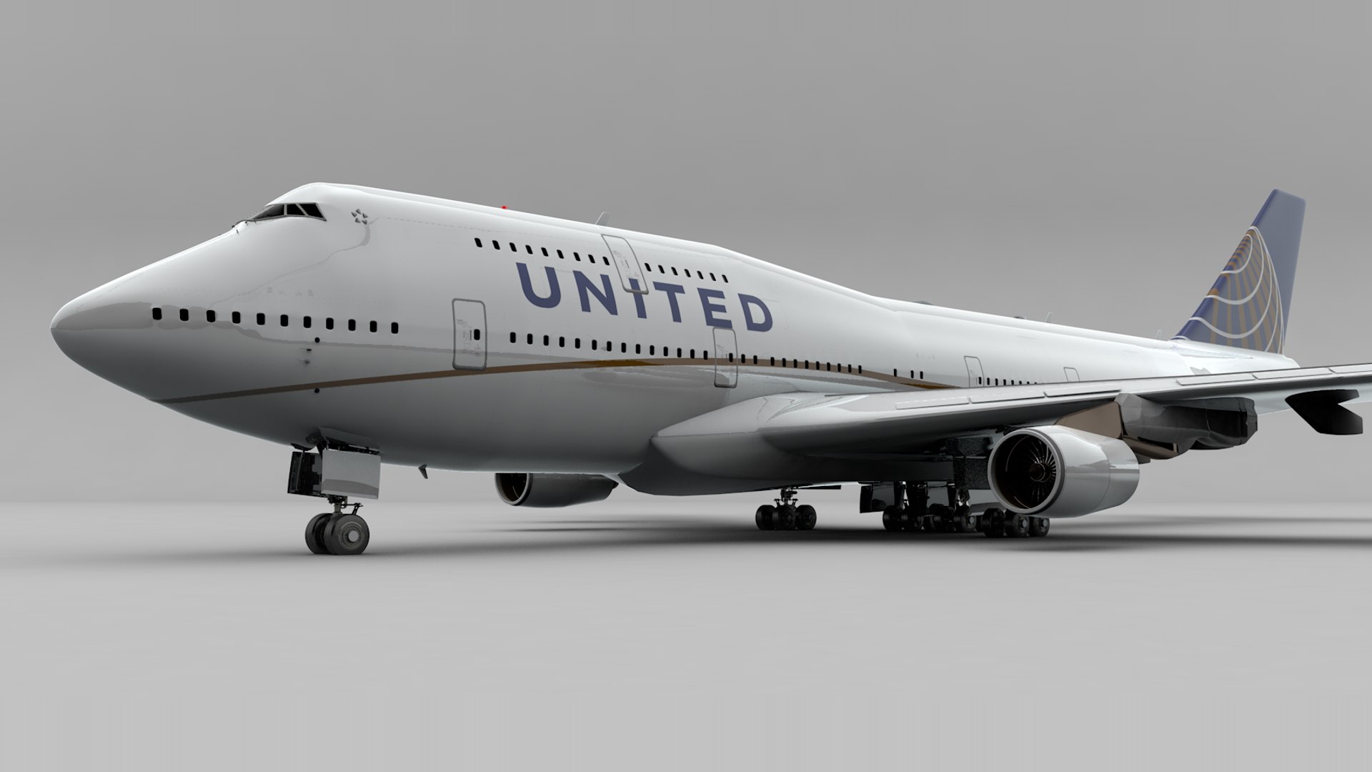 Boeing 747 United Airlines 3D Model - TurboSquid 1605044