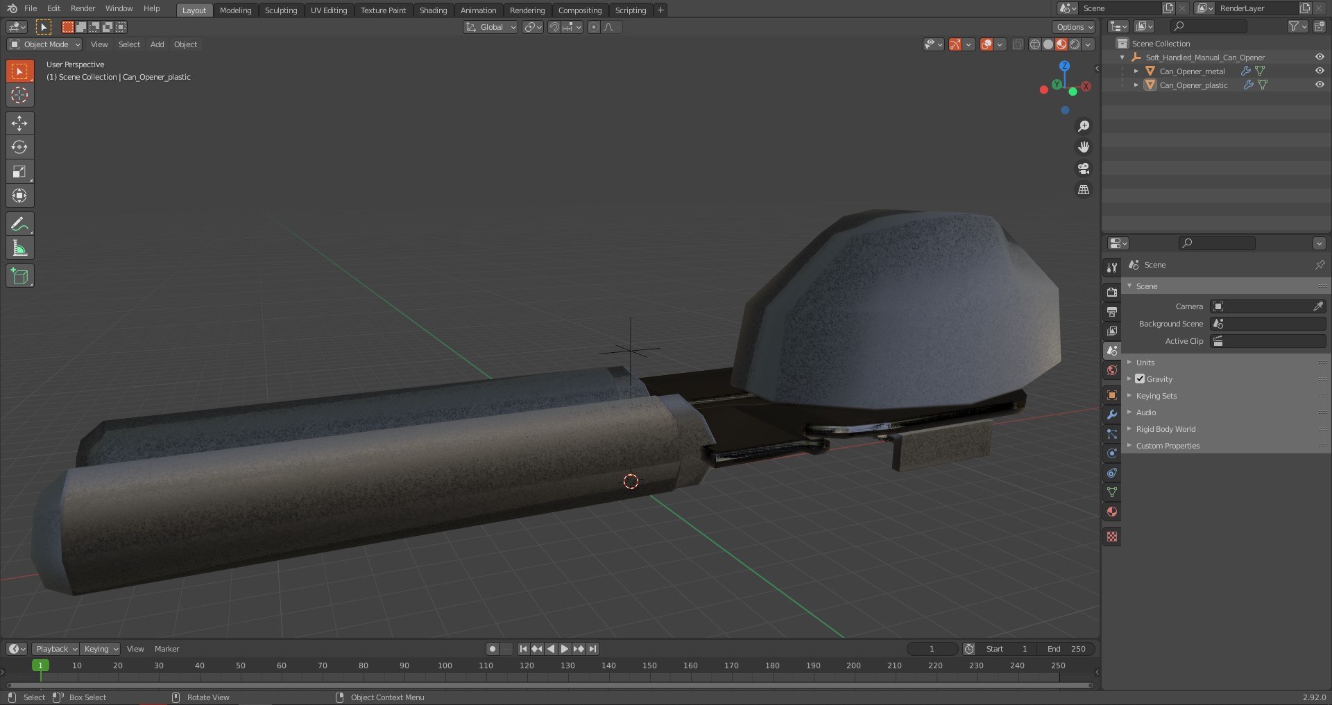 3D model Soft Handled Manual Can Opener - TurboSquid 2128804