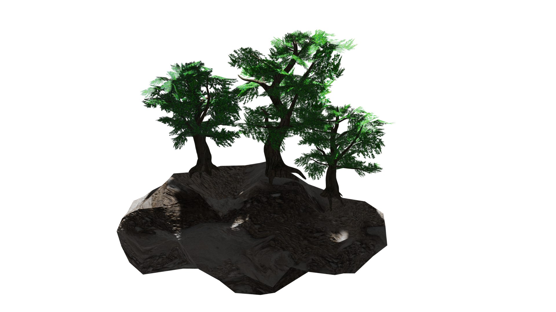 TREES WITH STONE 3D Model - TurboSquid 1958688