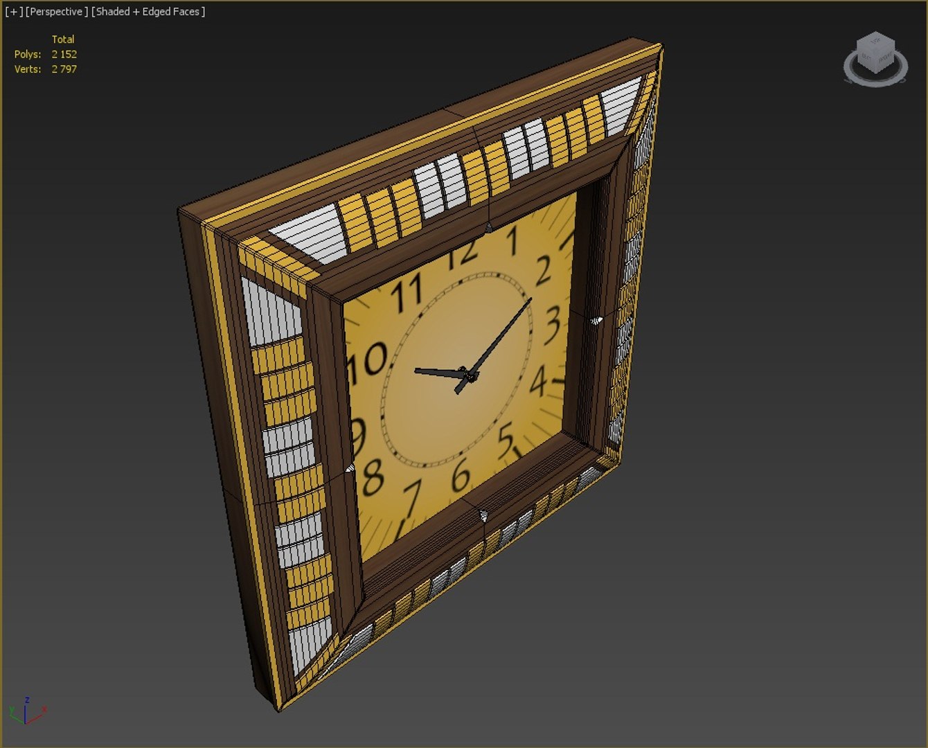 Square Wall Clock Model - TurboSquid 1604959