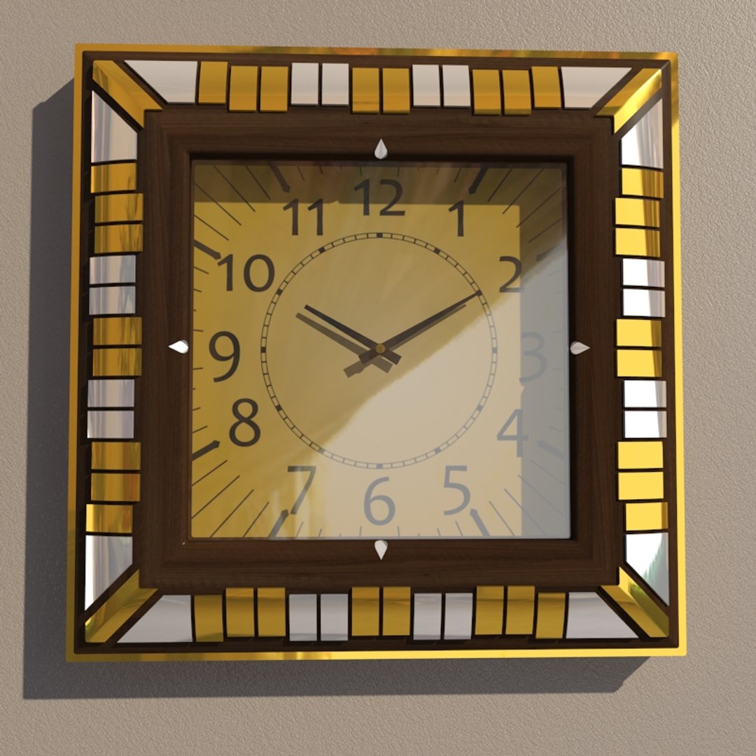 Square Wall Clock Model - TurboSquid 1604959