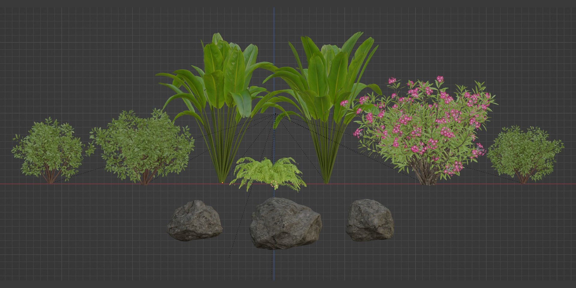 3D Outdoor Garden Plants Collection Vol 136-Blender - TurboSquid 2146330