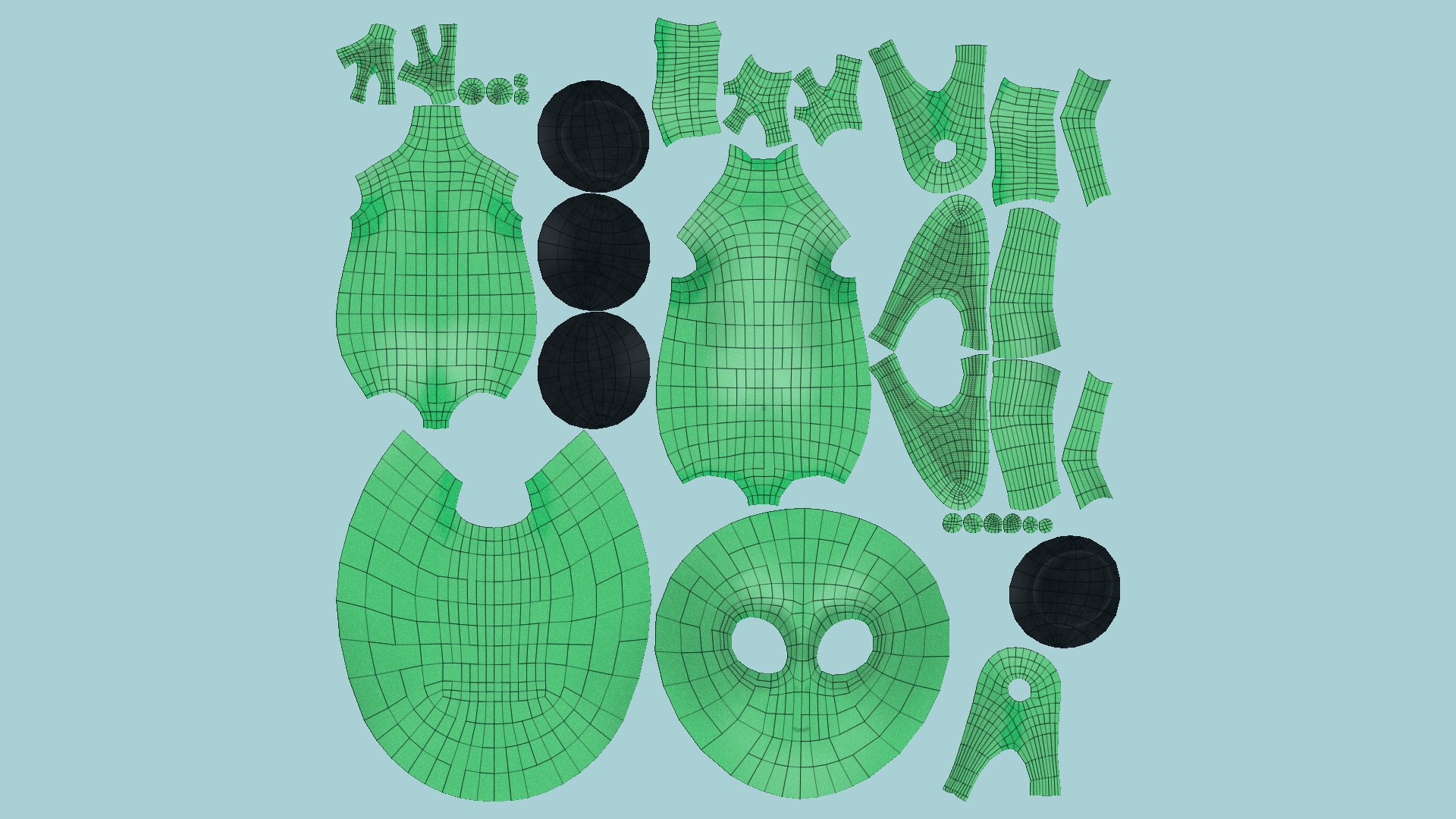 3D Model Cute Alien A01 Green Black - Simple - Character Design ...