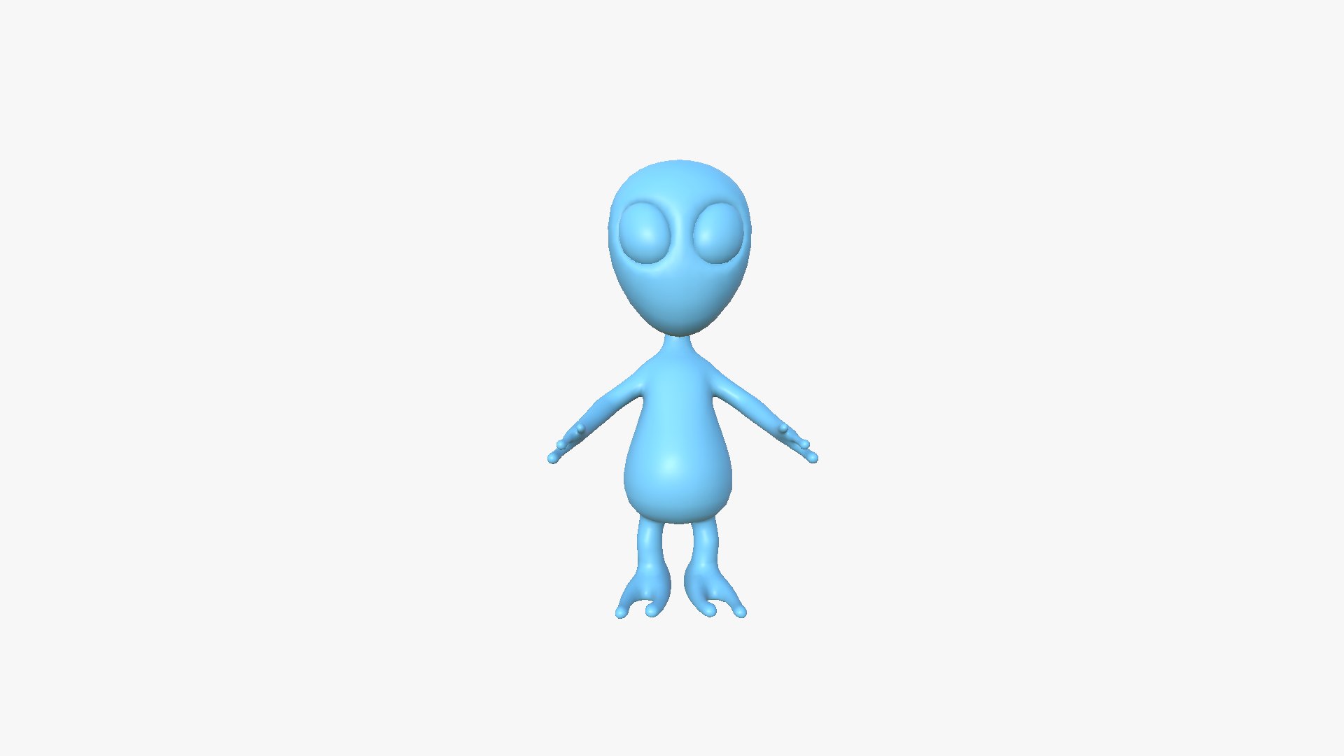 3D Model Cute Alien A01 Green Black - Simple - Character Design ...