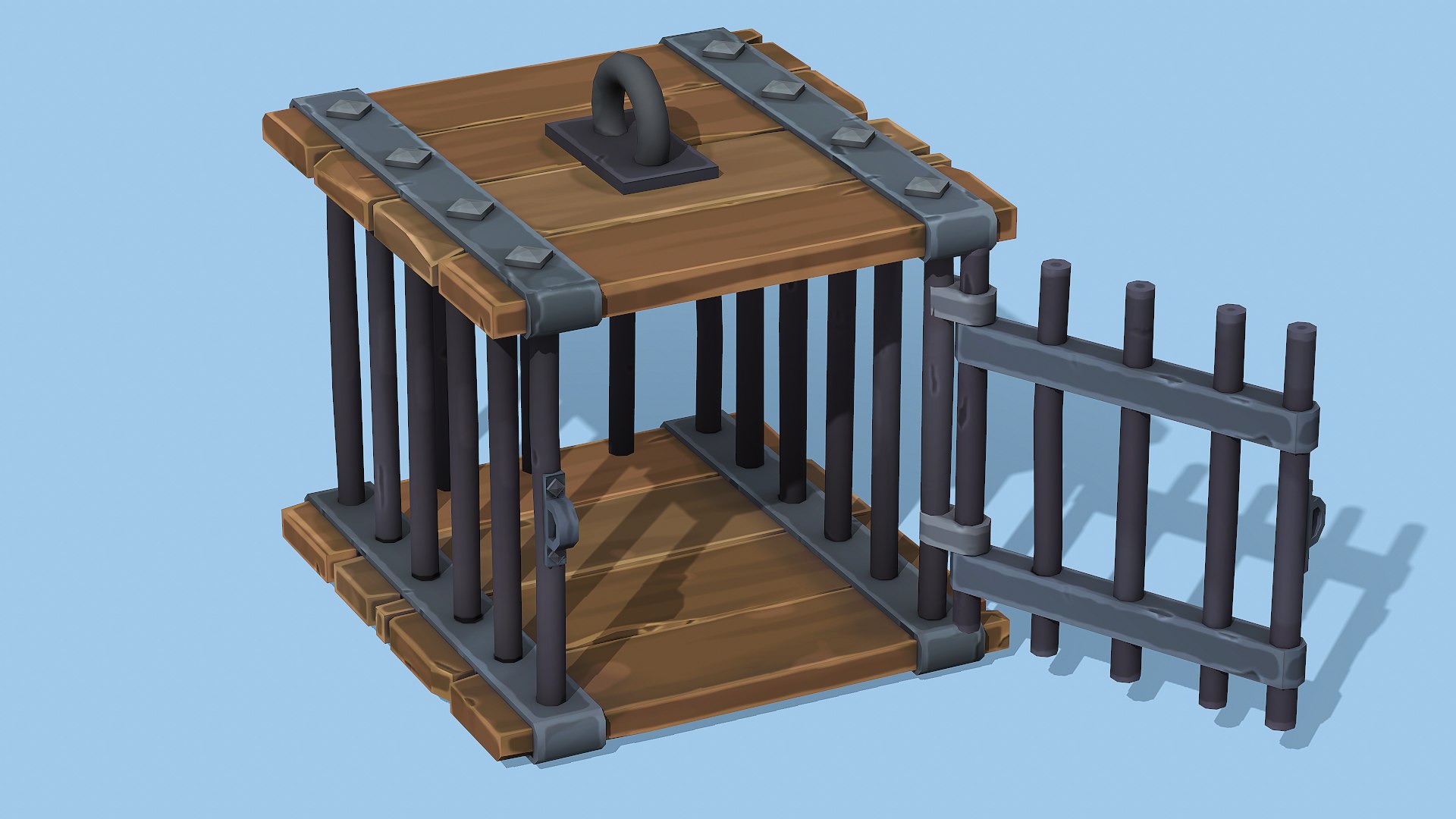 3D Stylized Wooden Cage - PBR Game Ready Model - TurboSquid 2050043