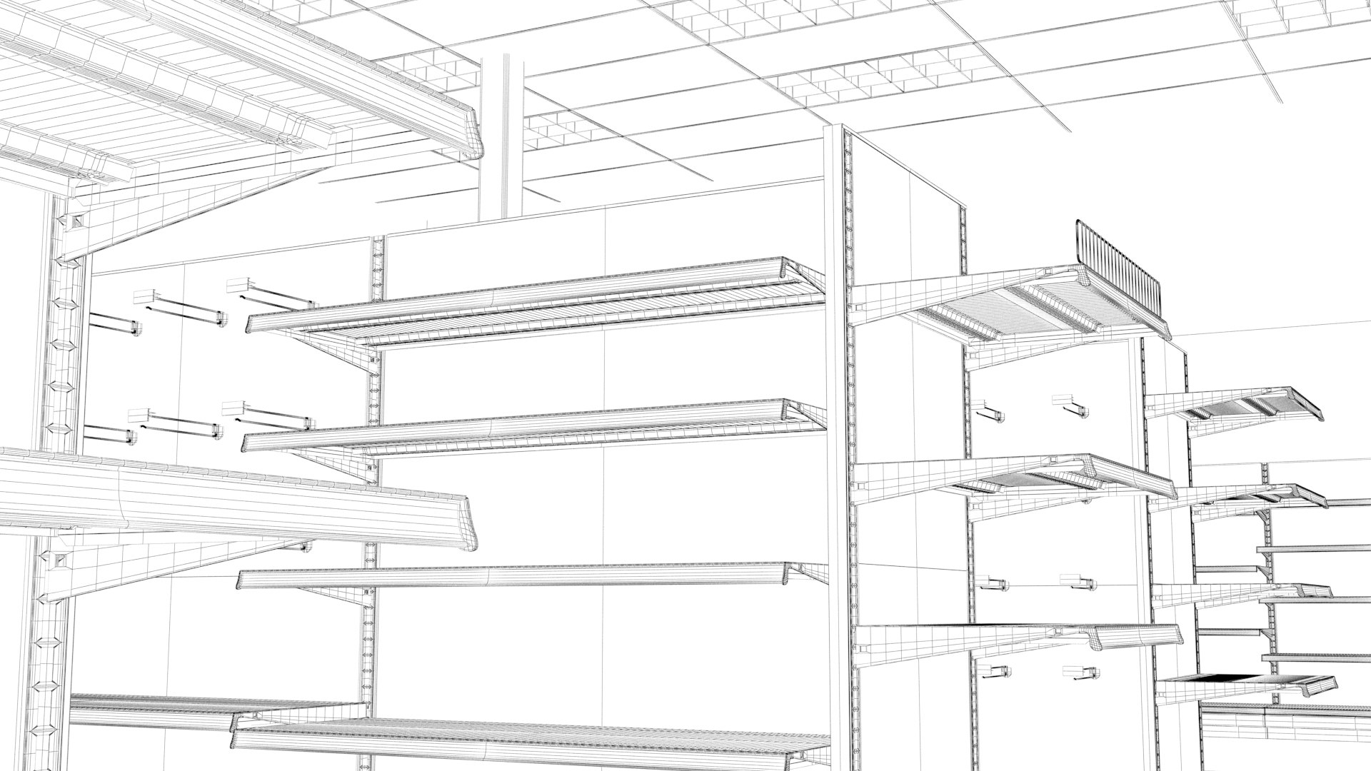 3D Store Shelving Environment Model - TurboSquid 1414134