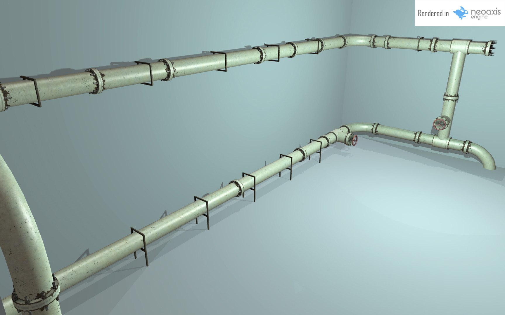 3d model pipe set industrial real time