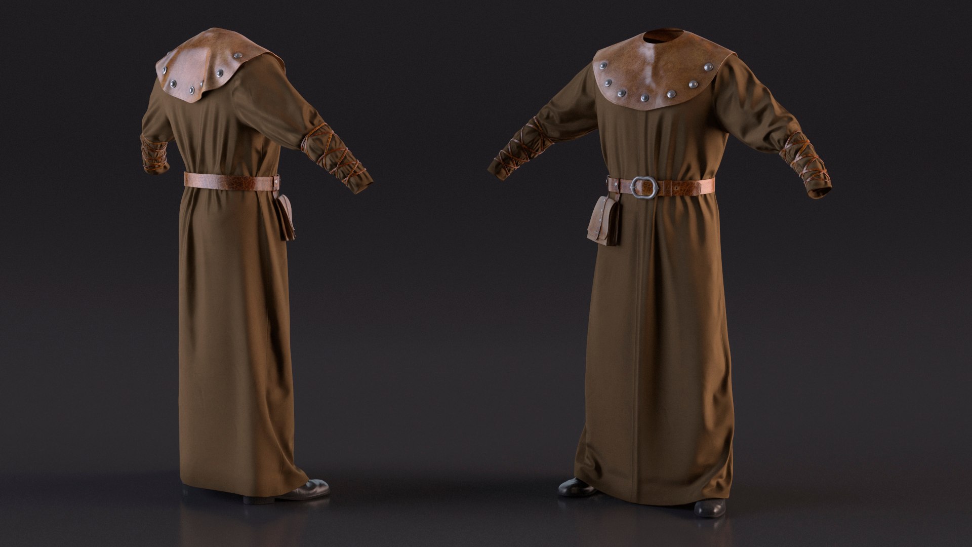 Medieval Monk Robe Outfit 3D - TurboSquid 2402326
