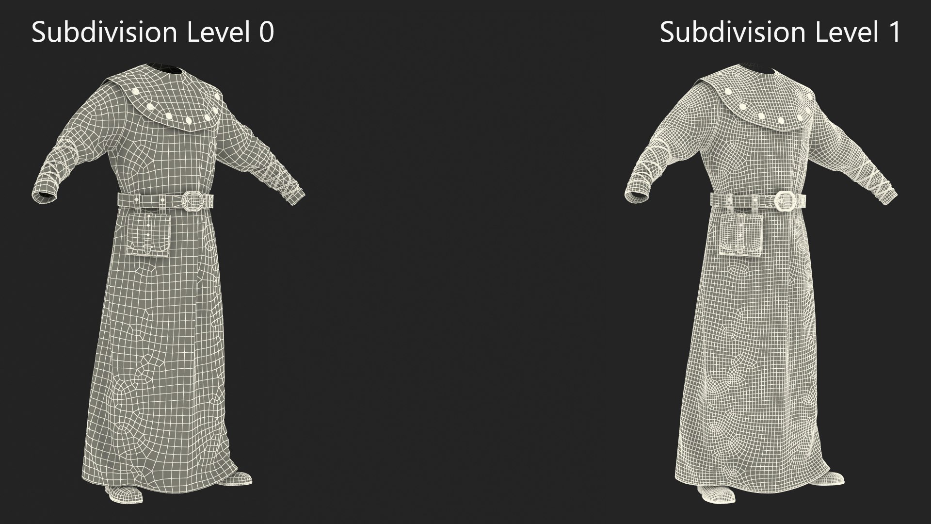 Medieval Monk Robe Outfit 3D - TurboSquid 2402326