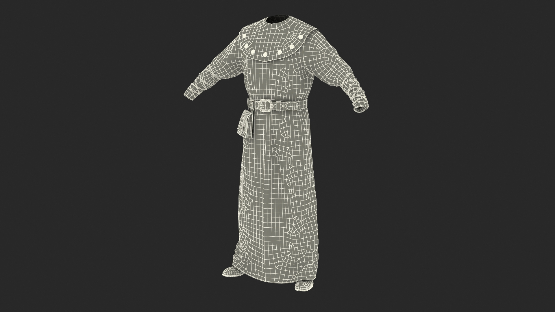 Medieval Monk Robe Outfit 3D - TurboSquid 2402326