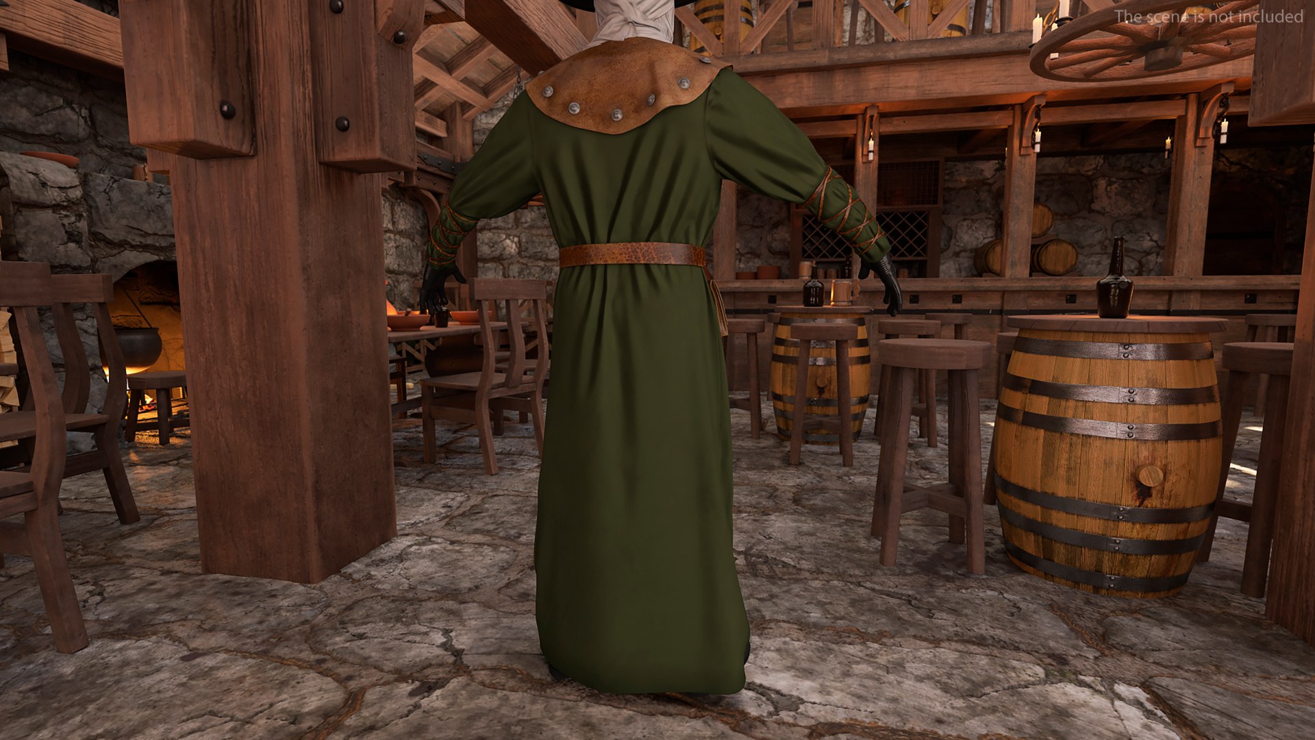Medieval Monk Robe Outfit 3D - TurboSquid 2402326