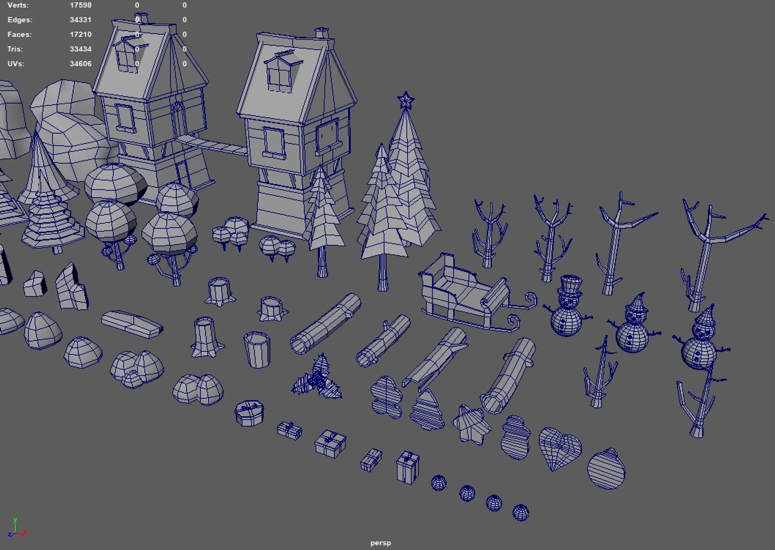 3D Low Poly Christmas Pack 01 - TurboSquid 1810516