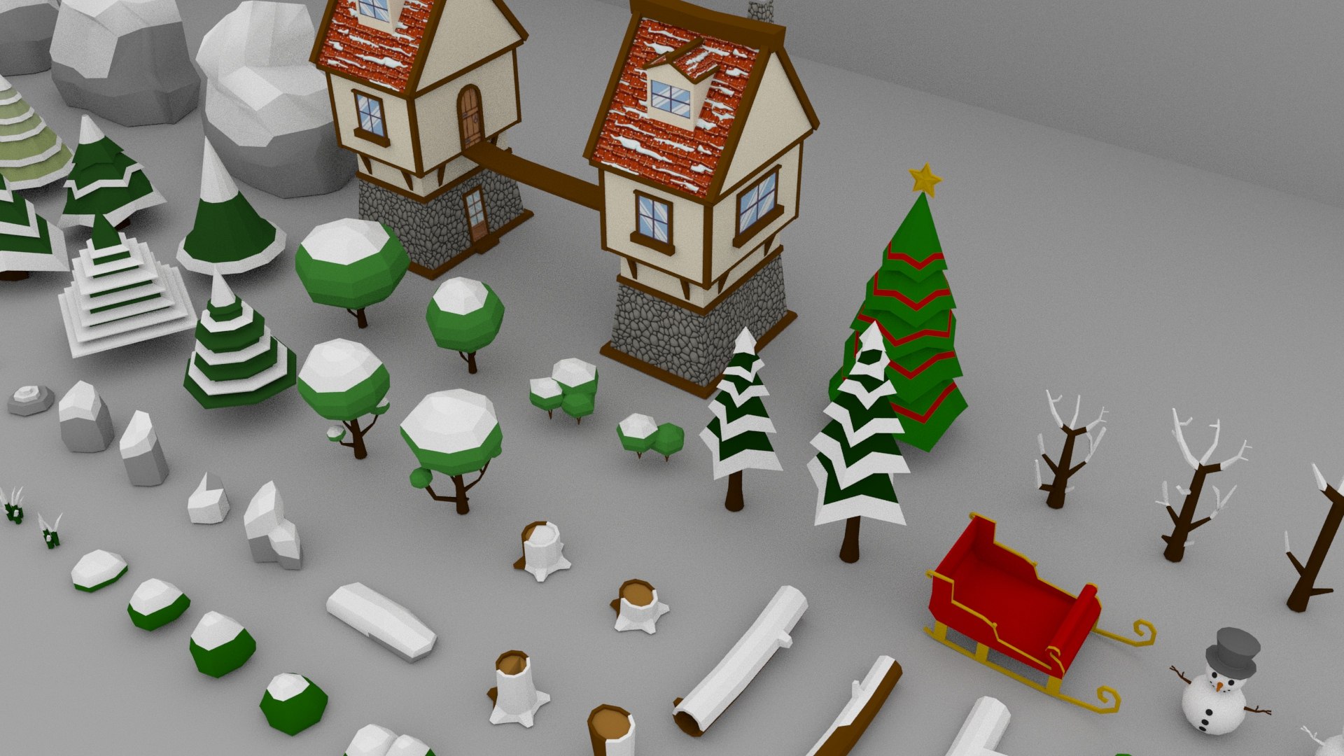 3D Low Poly Christmas Pack 01 - TurboSquid 1810516