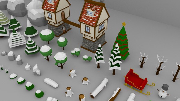 3D Low Poly Christmas Pack 01 - TurboSquid 1810516