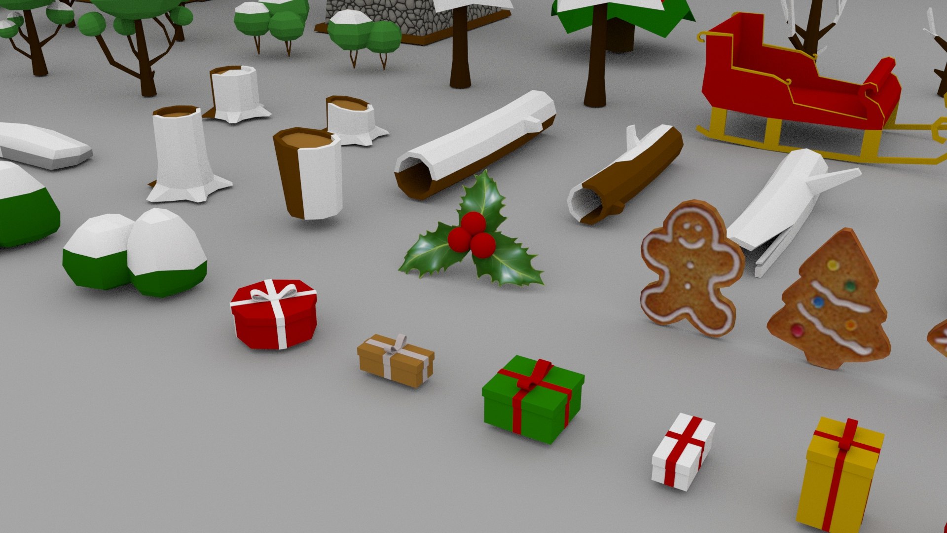 3D Low Poly Christmas Pack 01 - TurboSquid 1810516