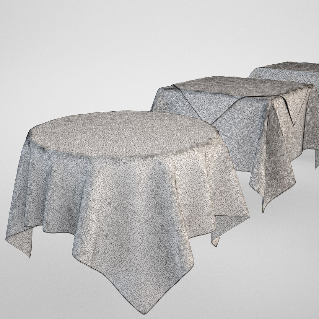 Tablecloth Set 3d Model