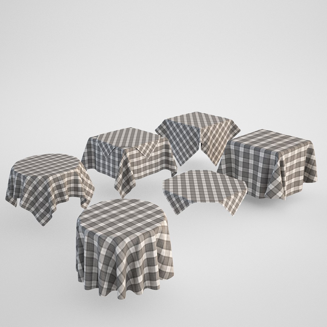 Tablecloth Set 3d Model