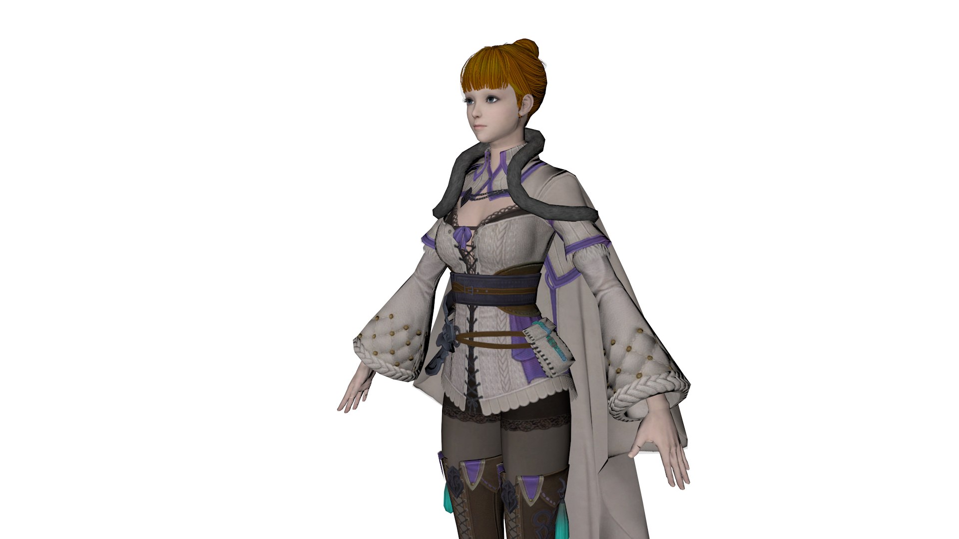 Stylized Fantasy Mage Girl 3D Model - TurboSquid 2398147
