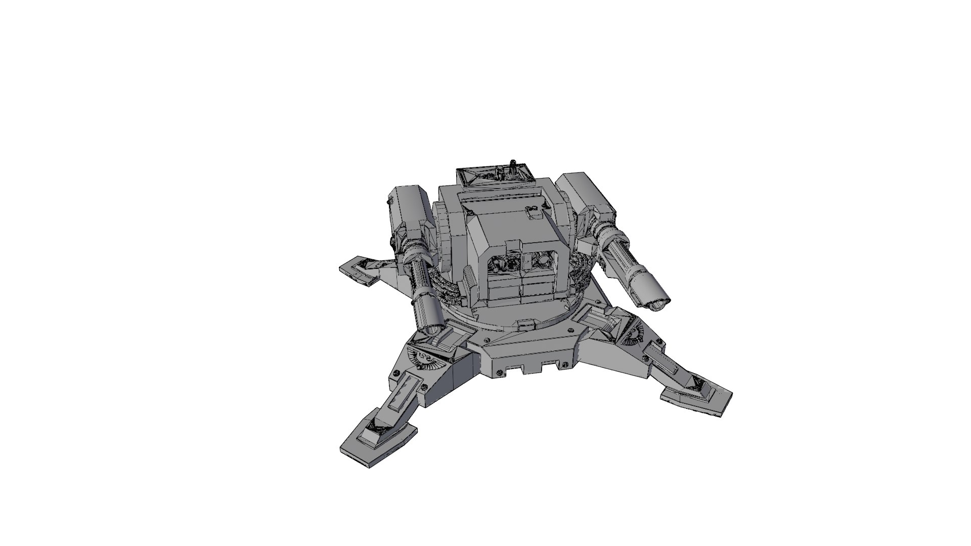 3D Model Space Light Turret - TurboSquid 2024302