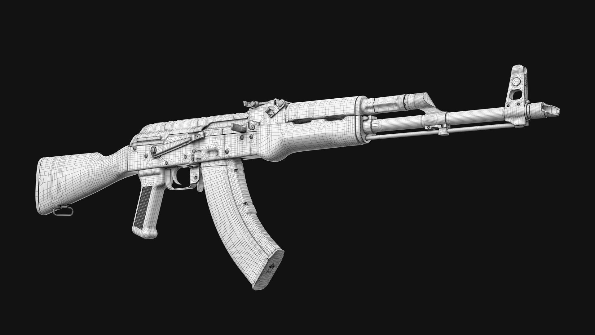 Assault Rifle AKM 1968 3D model - TurboSquid 1983653