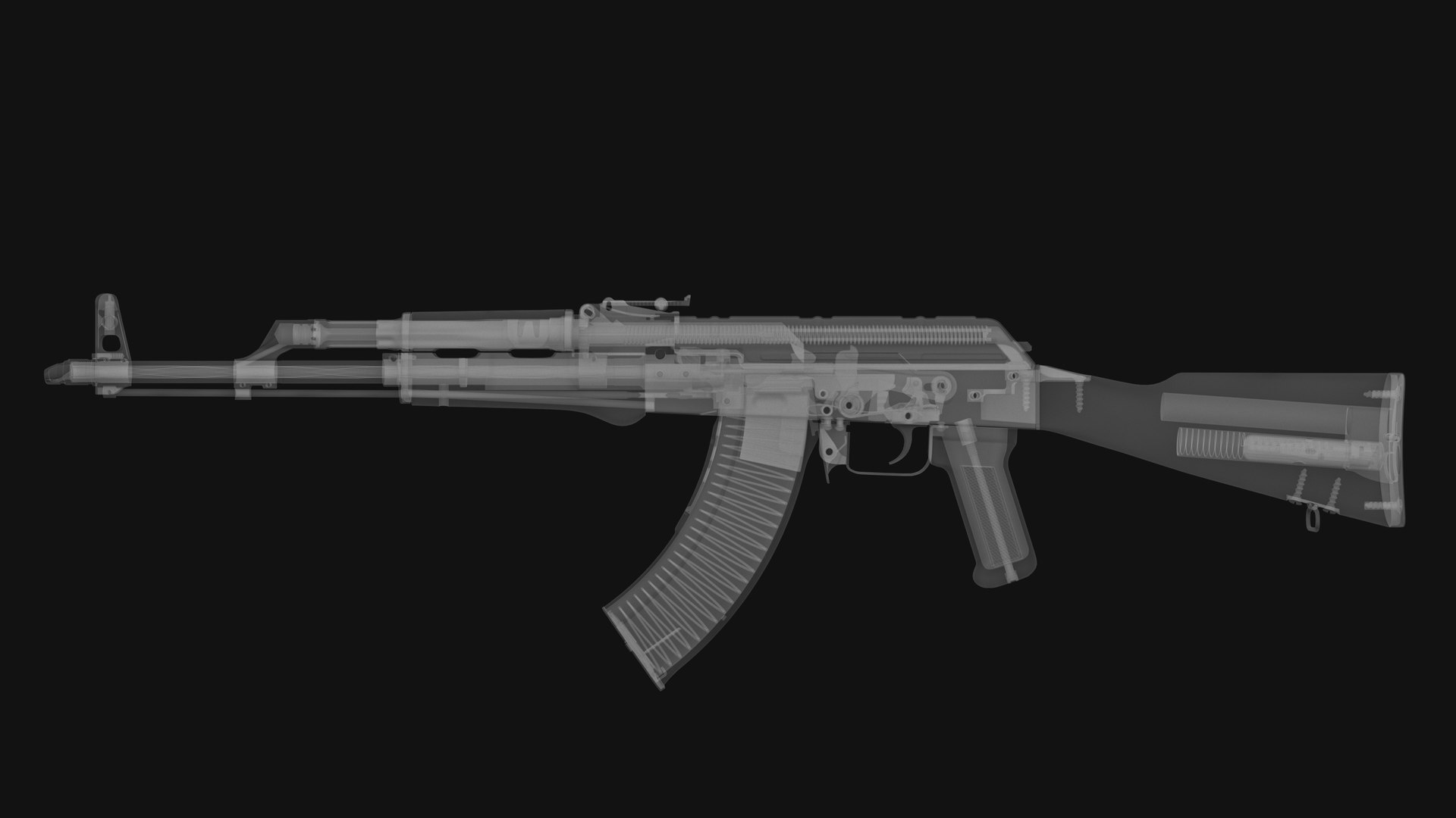 Assault Rifle AKM 1968 3D model - TurboSquid 1983653