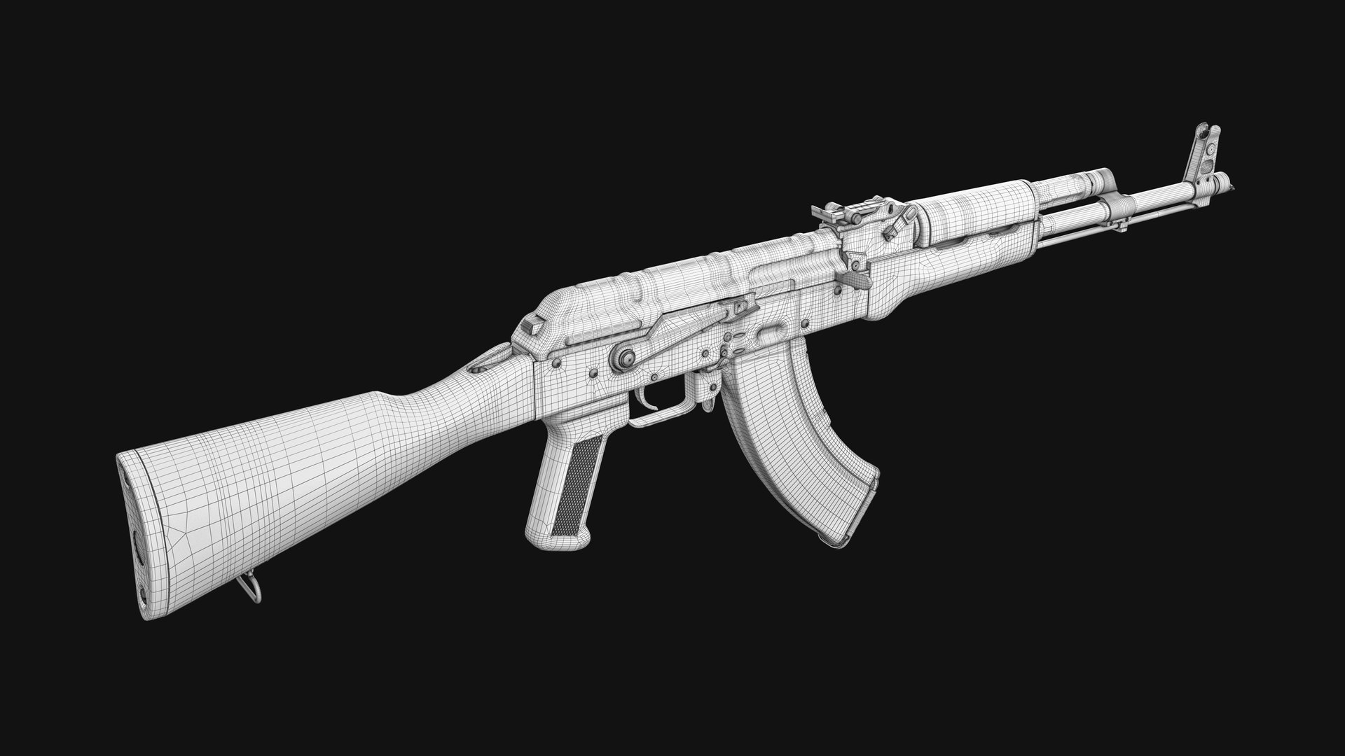 Assault Rifle AKM 1968 3D model - TurboSquid 1983653